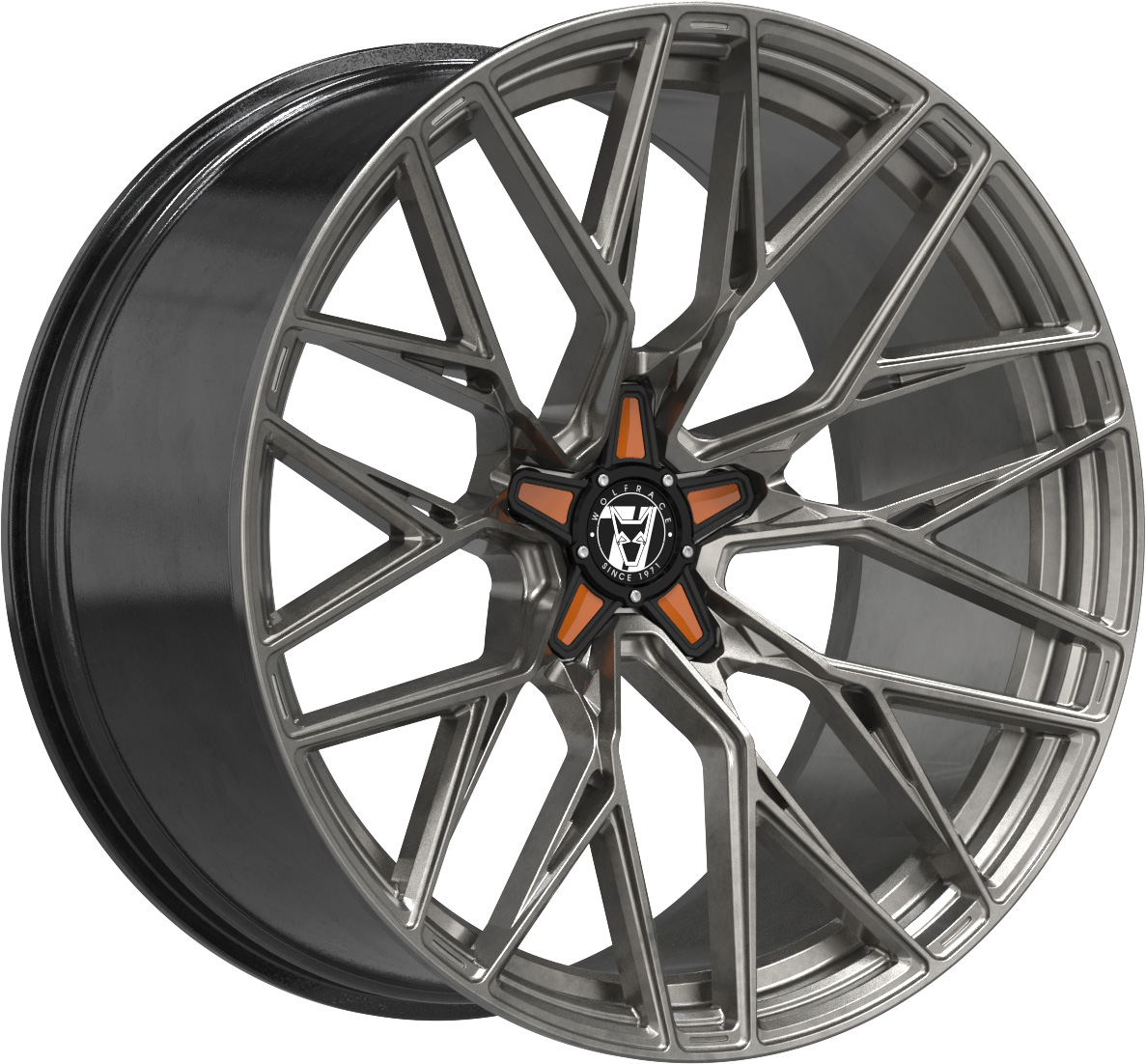 8.5x19 Wolfrace 71 Wolfsburg Gtr Racing Carbon Orange Alloy Wheels ...