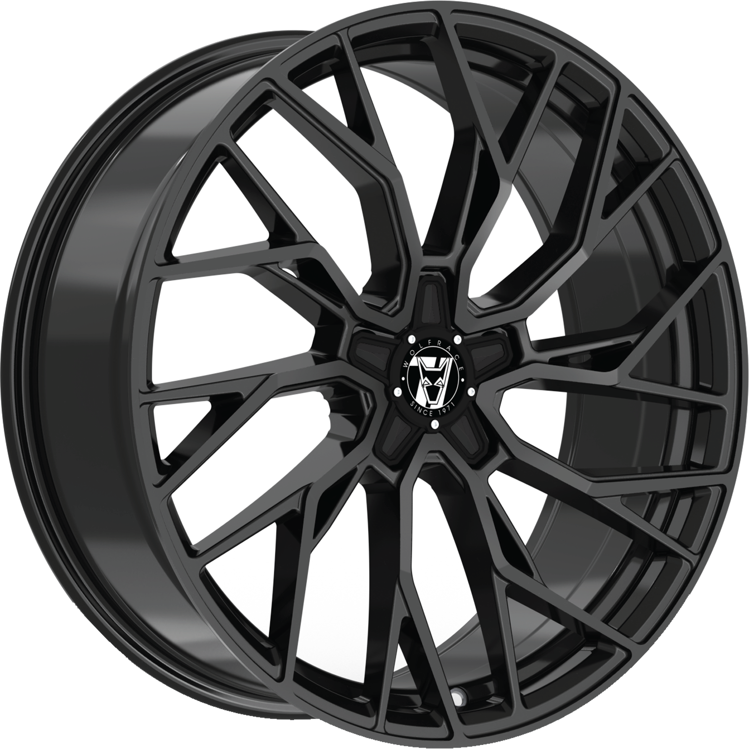 8.5x20 Wolfrace 71 Voodoo Gloss Raven Black Alloy Wheels Ford Mustang ...
