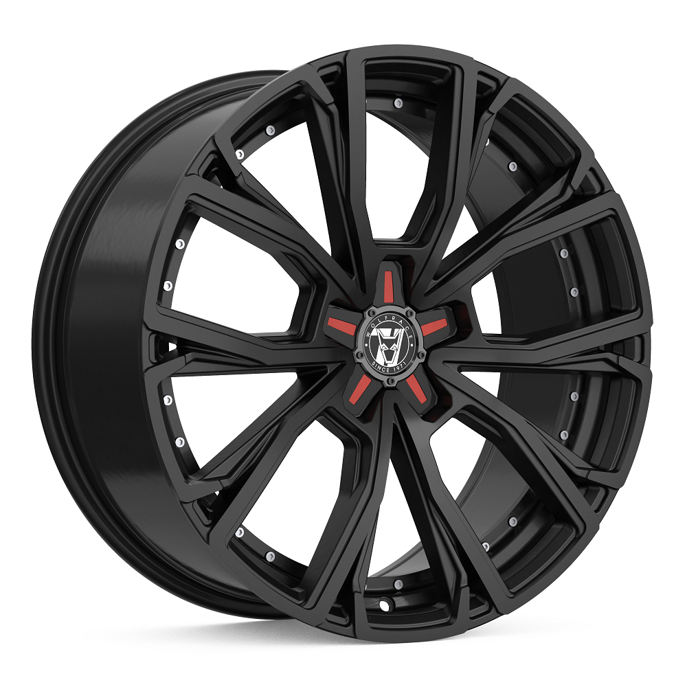 8.5x18 Wolfrace 71 Matrix 50th Anniversary Gloss Raven Black Red Alloy ...