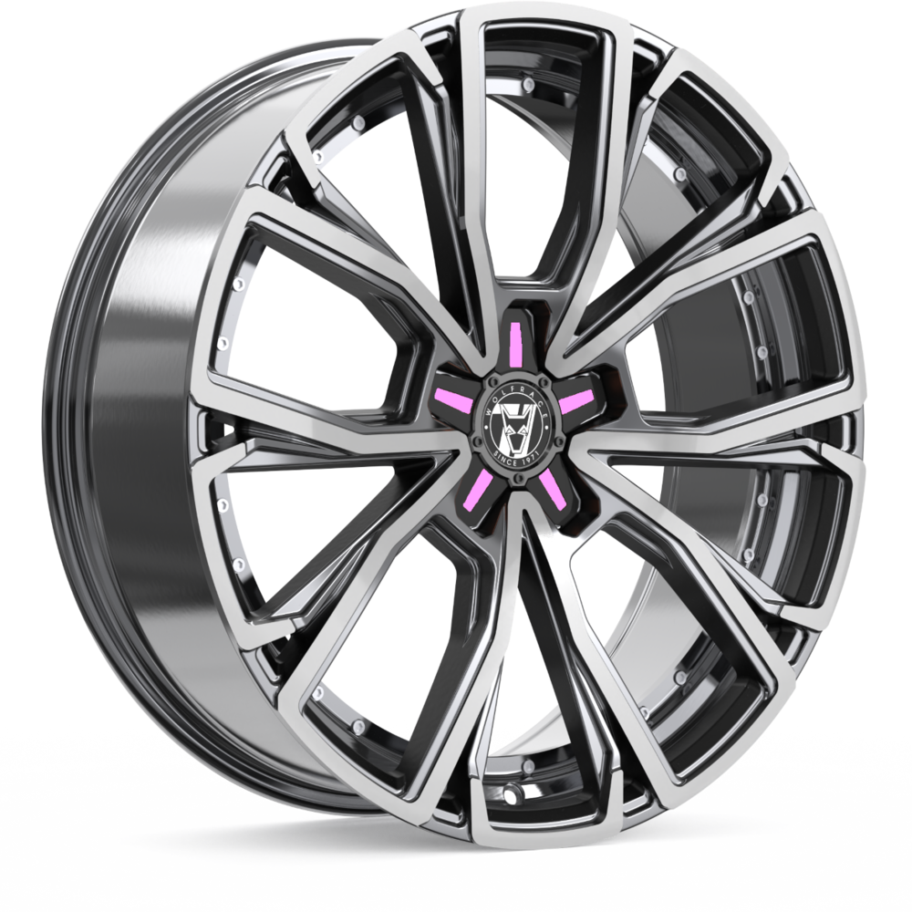 8.5x18 Wolfrace 71 Matrix 50th Anniversary Titanium Polished Pink Alloy ...