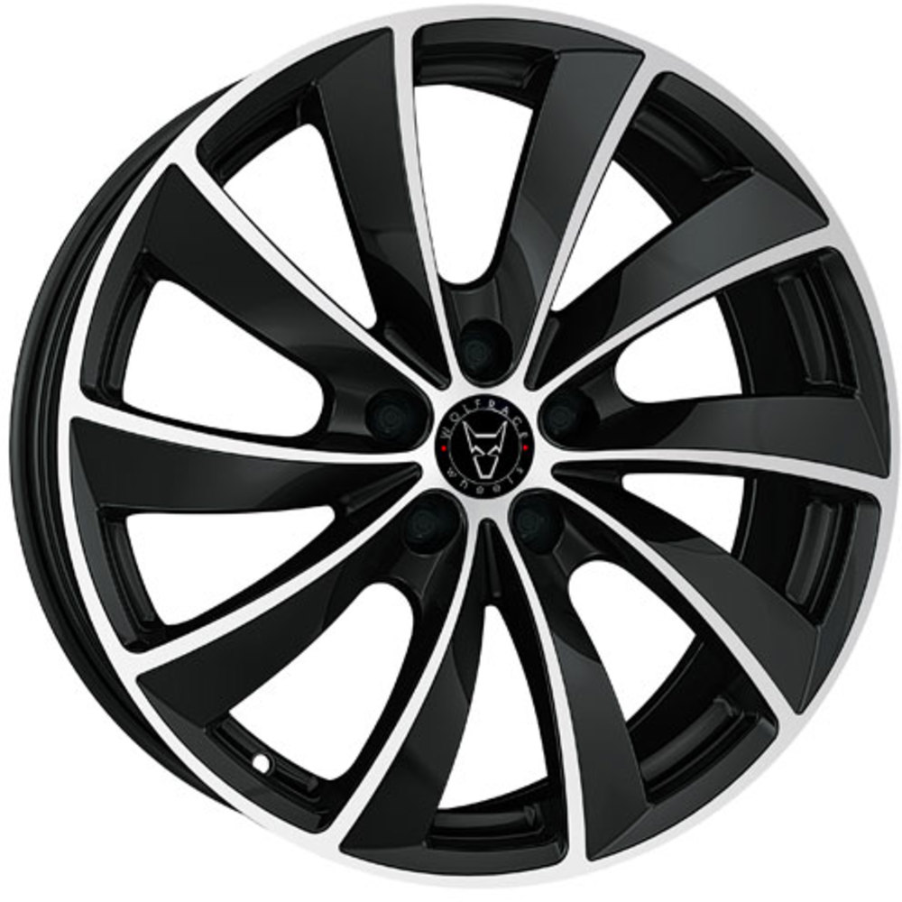 8x18 Wolfrace Eurosport Lugano Diamond Black Polished Alloy Wheels ...