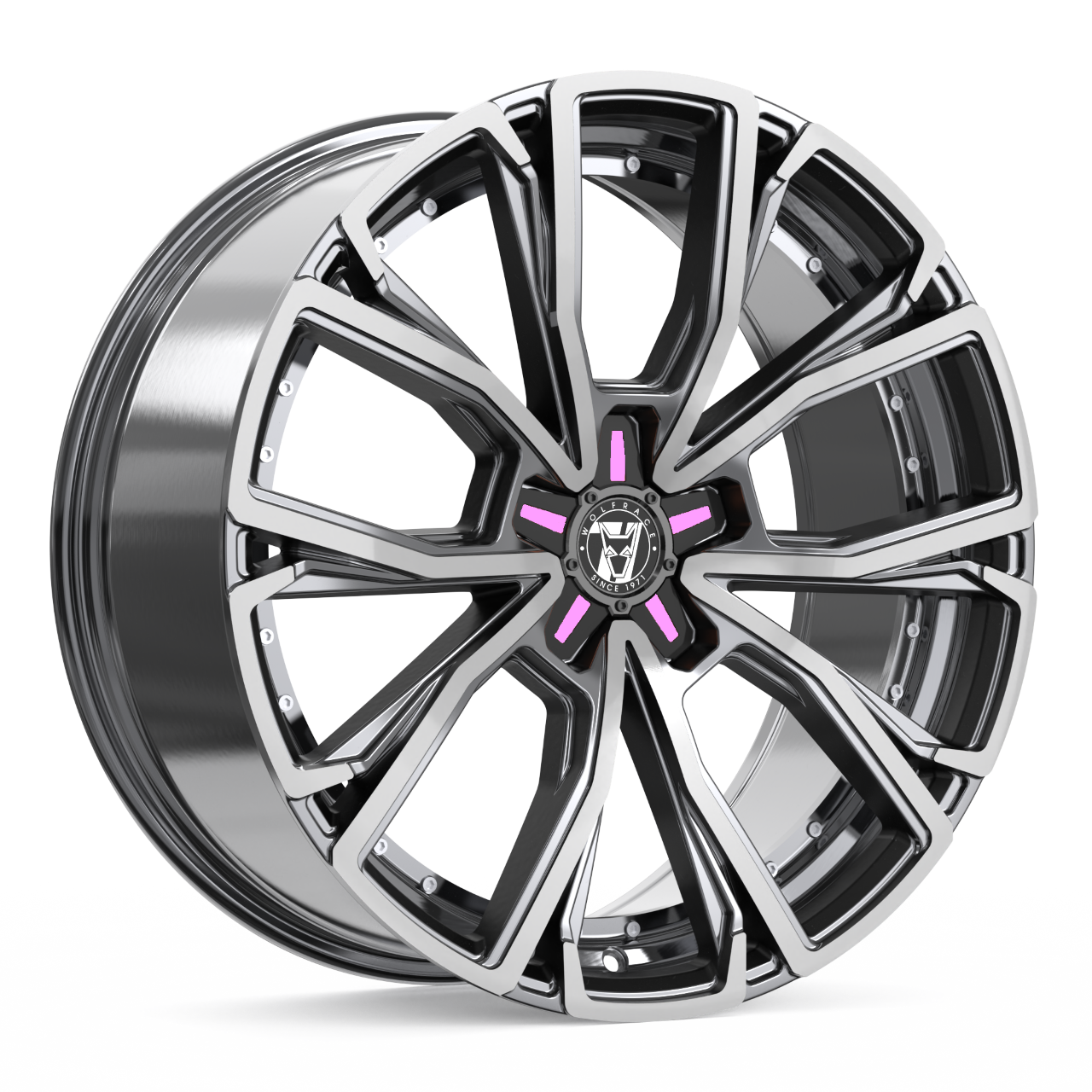 8.5x18 Wolfrace 71 Matrix 50th Anniversary Titanium Polished Pink Alloy ...